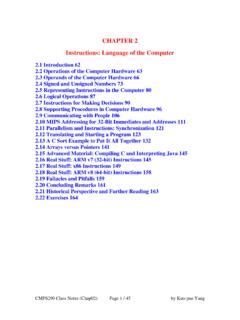 CHAPTER 2 Instructions Language Of The Computer Chapter 2 Instructions Language Of The