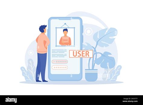 Enter Login And Password Registration Page On Screen Sign In To Your Account Creative Metaphor