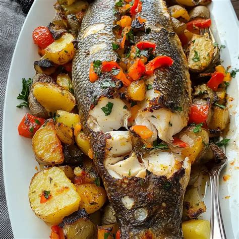 Easy Oven Baked Mediterranean Branzino With Delicious Veggies