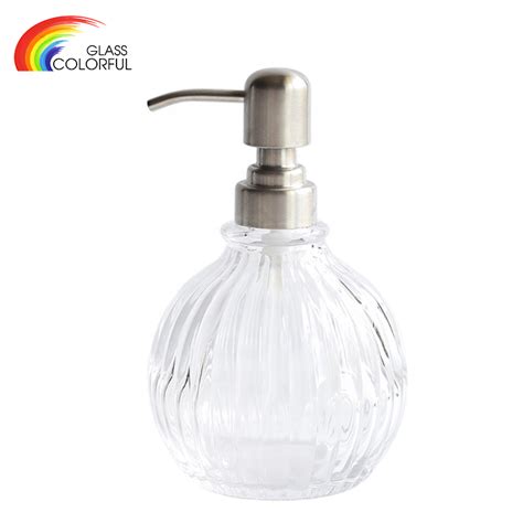 Supply Clear Glass Liquid Soap Dispenser With Metal Pump Hand Wash