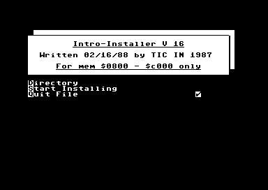 CSDb Intro Installer V16 By The Iron Crew 1988