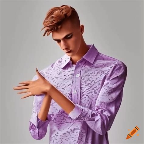 Mans Hands Buttoning Up A Shirt