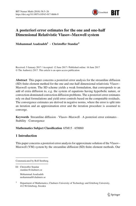 Pdf Bit Numerical Mathematics Editorial