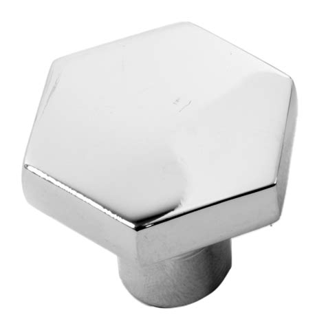 Wilko Scandi Hexagonal Chrome Door Knob 4 Pack Wilko