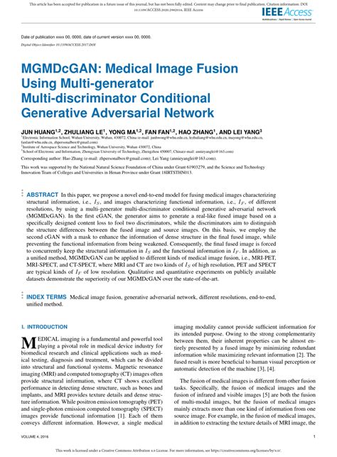 Pdf Mgmdcgan Medical Image Fusion Using Multi Generator Multi Discriminator Conditional