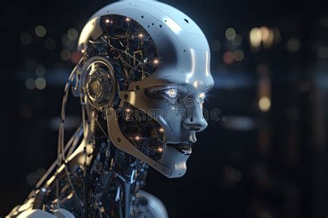 3d Rendering Artificial Intelligence Ai Research Of Robot And Cyborg Stock Illustration