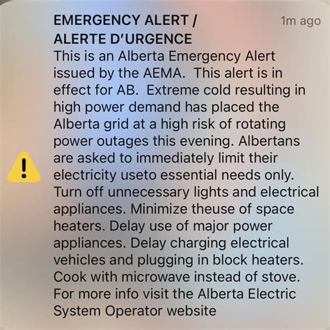 Alberta Wide Emergency Alert Issued Cochranenow Cochrane Alberta S
