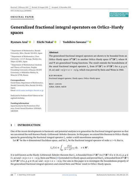 Generalized Fractional Integral Operators On Orlicz Hardy Spaces Request Pdf