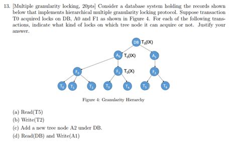 Solved 13 Multiple Granularity Locking 20pts Consider A