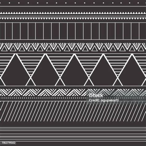 에스닉과 부족 모티브가 있는 매끄러운 빈티지 패턴 컬러풀한 디자인의 아즈텍 보헤미안 디자인 벡터 그림입니다 0명에 대한 스톡 벡터 아트 및 기타 이미지 Istock