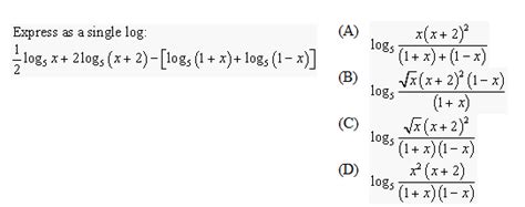solved express as a single log 1 2 log 5 x 2log 5 x
