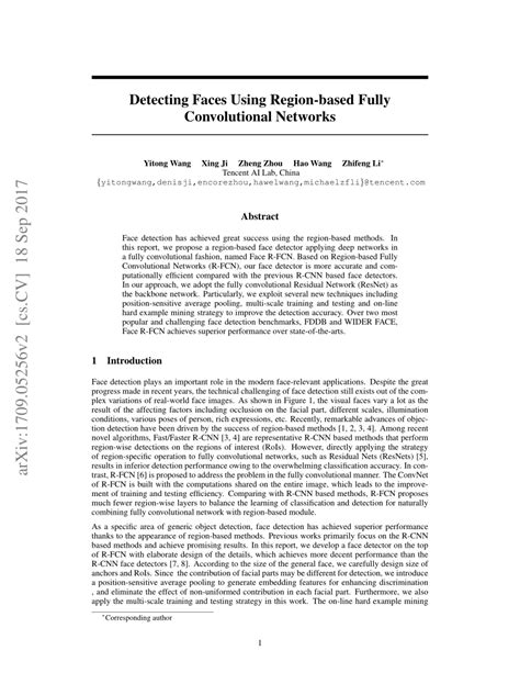 Pdf Detecting Faces Using Region Based Fully Convolutional Networks