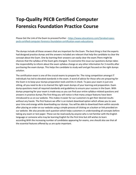 Ppt Top Quality Pecb Certified Computer Forensics Foundation Practice