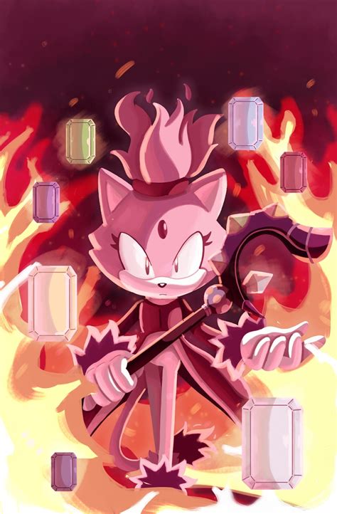 Blaze The Cat And Burning Blaze Sonic Drawn By Rechi C Danbooru