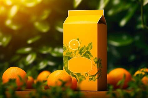 Premium Photo Juice Box Mockup Ai Generated