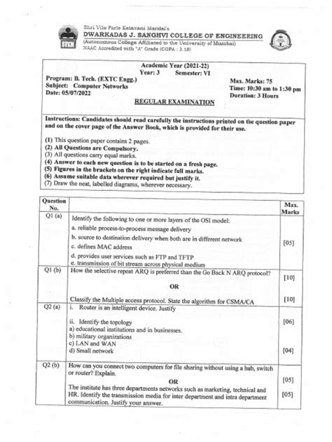 Extc Sem Vi Computer Networks Pdf