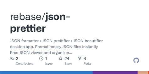 Github Rebase Json Prettier Json Formatter • Json Prettifier • Json Beautifier Desktop App