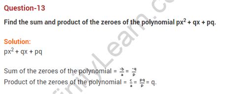 Polynomials Class Extra Questions Maths Chapter Sri Chaitanya Infinity Learn Best Online