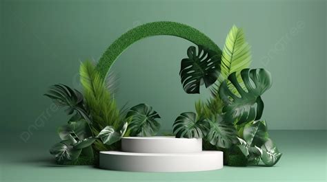 제품 디스플레이 3d 렌더링 디자인을 위한 자연에서 영감을 받은 연단 화장품 연단 서다 3d 제품 배경 일러스트 및 사진