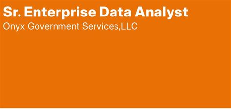Sr Enterprise Data Analyst Data Analyst Jobs
