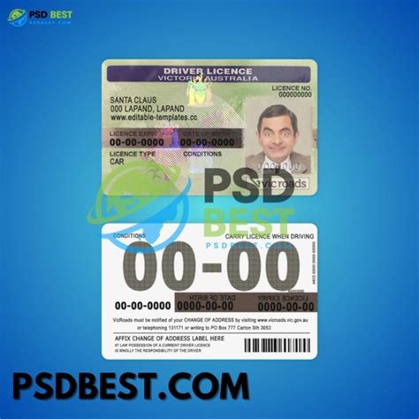 Australia Victoria Driving License Fully Editable PSD Template PSD BEST