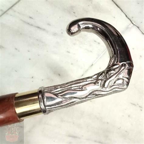 Vintage Replica Brass Handle Walking Cane Wooden Walk Gem