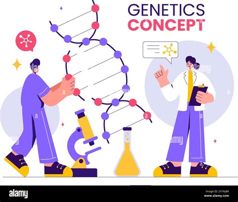 Genetic Science Concept Vector Illustration Featuring A Dna Molecule