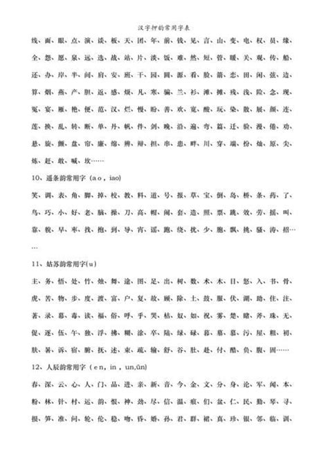 与云押韵的字有哪些