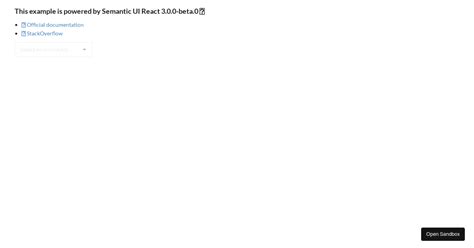semantic ui example forked codesandbox