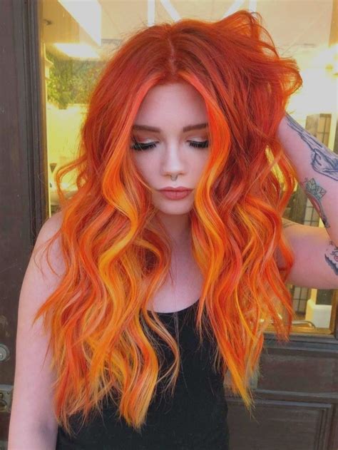 Orange To Blonde Hair Hair Color Orange Vivid Hair Color Hair Color Crazy Red Hair With