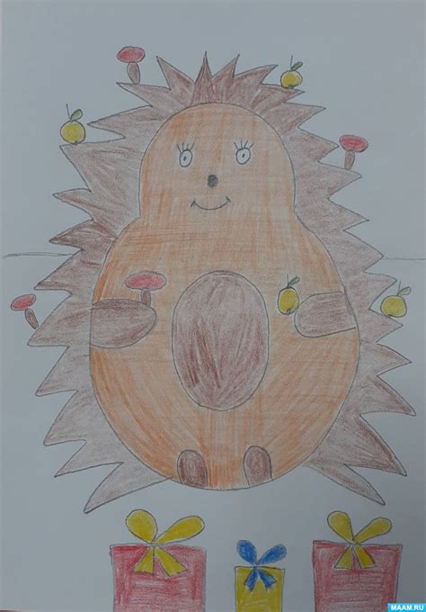 Мастер класс по рисованию цветными карандашами «Ёжик 13 фото Воспитателям детских садов