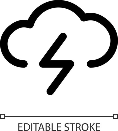 Lightning White Linear Ui Icon Weather Forecast And Prediction Flash