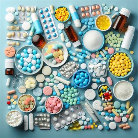 Premium Photo Assorted Pharmaceutical Medicine Pills Tablets And