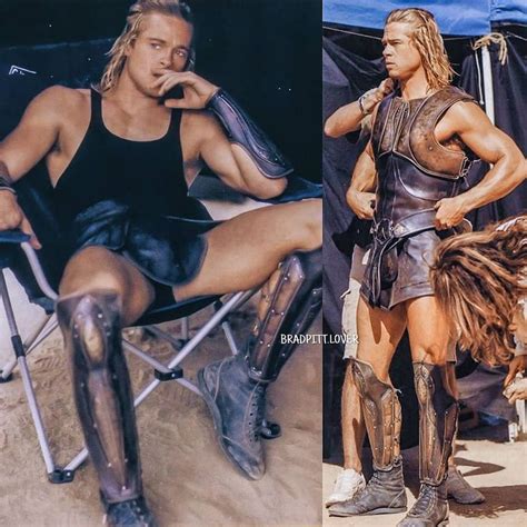 Brad Pitt 👑 On Instagram “daddy On The Set Of Troy 🤤🔥 One Of His Best