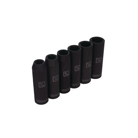 Kobalt 6 Piece Standard Sae 12 In Drive Set 6 Point Impact Socket