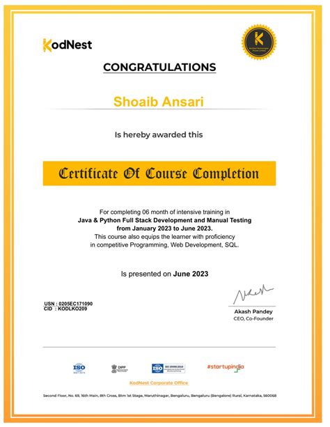 Shoaib Ansari On Linkedin Javafullstack Certification Internship