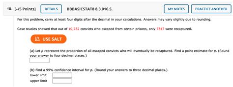 Solved 18 [ 75 Points] Details Bbbasicstat8 8 3 016 S My