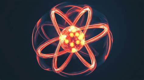 An Artistic Representation Of An Atom With Colorful Electrons Orbiting