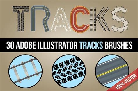 Tracks Brushes For Adobe Illustrator