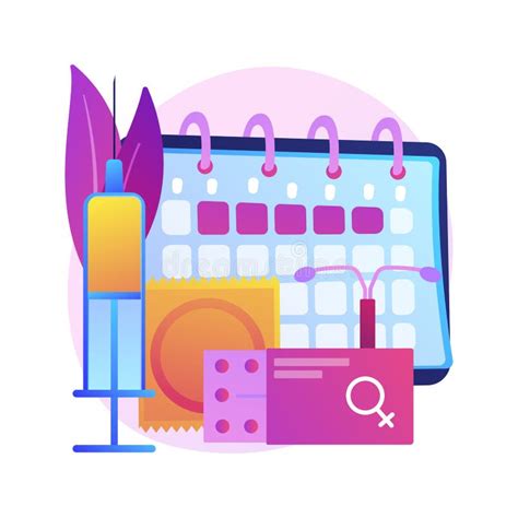 Female Contraceptives Concept Vector Illustration Stock Vector