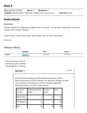 Biostatistics Quiz 2 Probability And Clinical Trials Course Hero