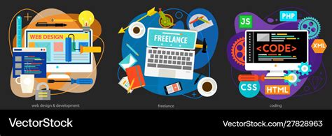 Programming And Development Analytics Coding Vector Image