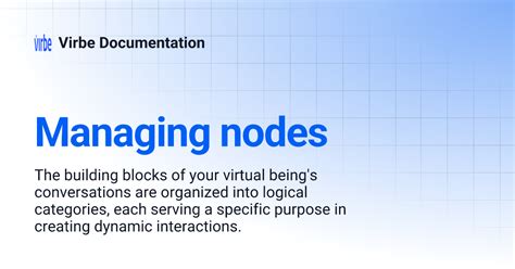 Managing Nodes Virbe Documentation
