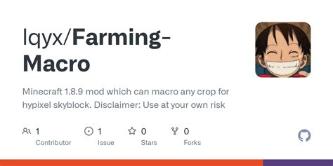 Github Lqyxfarming Macro Minecraft 189 Mod Which Can Macro Any