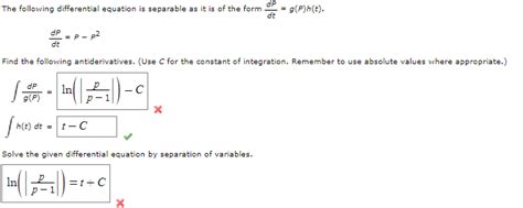 Solved Dp The Following Differential Equation Is Separable