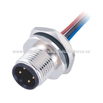 Buy Wholesale China M12 4 Pin A Code Male Panel Mount Connector Rear Fastened Waterproof
