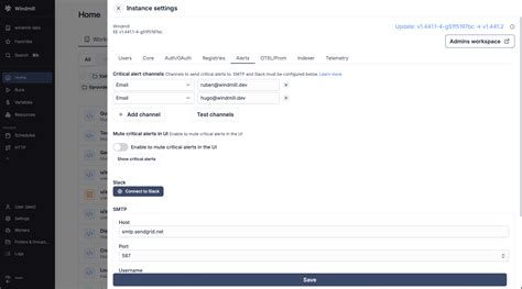 Instance Settings Windmill