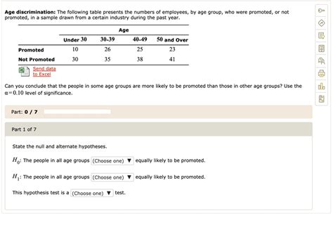 Solved Age Discrimination The Following Table Presents The Numbers Of Employees By Age Group