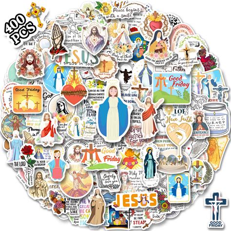 Wakemoodei Catholic Stickers 400pcs Religious Stickers For