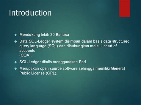SQL Ledger Introduction SQLLedger Adalah Double Entry Accounting